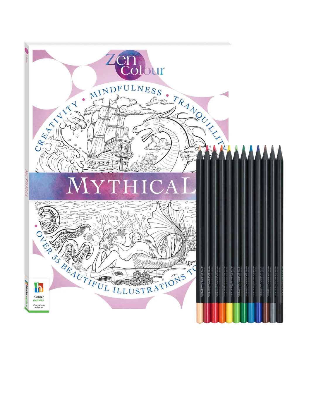 Zen Colouring Book Mythical with Pencils - Mindfulness | Booxies